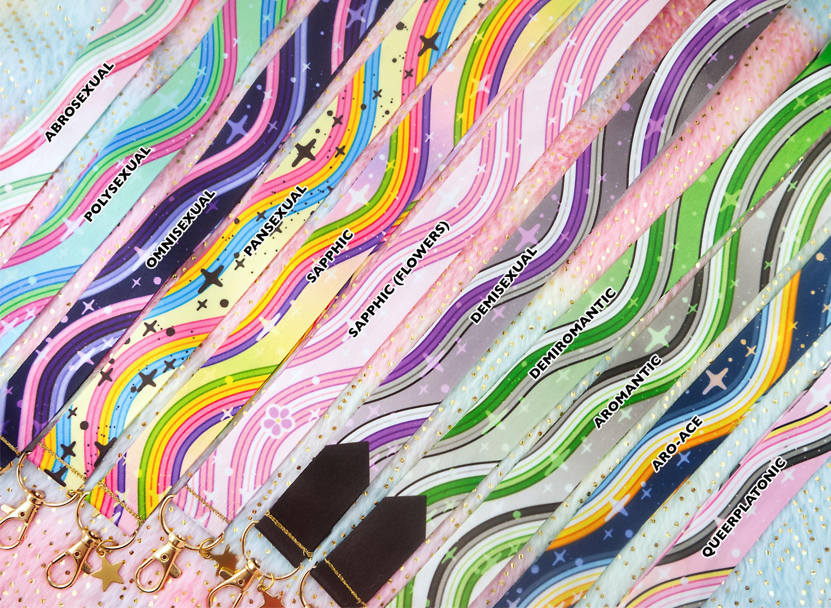 Handmade LGBTQIA+ Queer Pride Flag Lanyards Full Length Custom Options ...