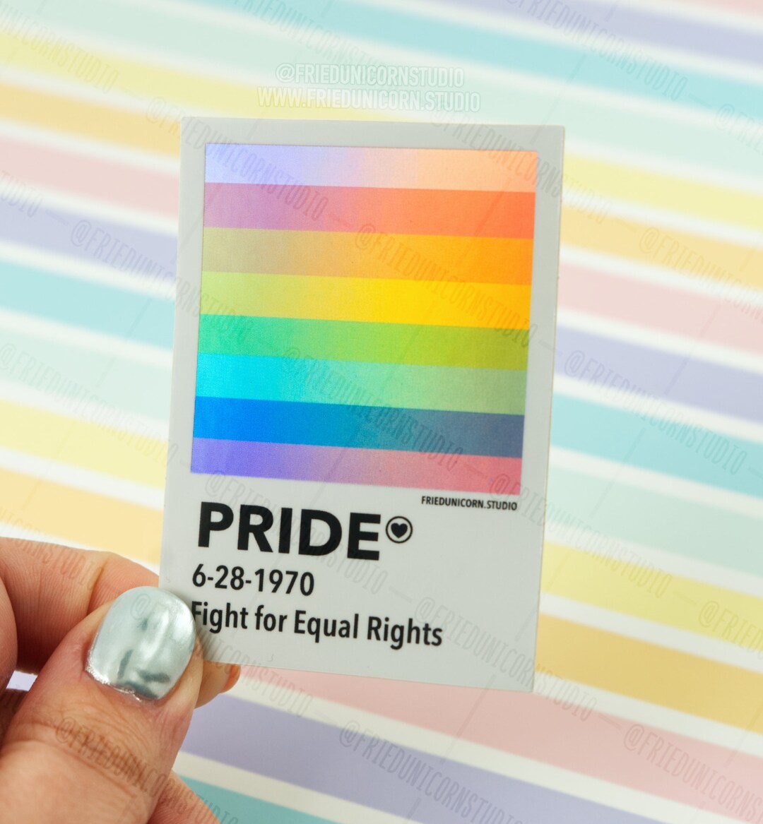 Pride Rainbow Color Swatch 3in Holographic Queer LGBTQIA2 Pride Sticker ...