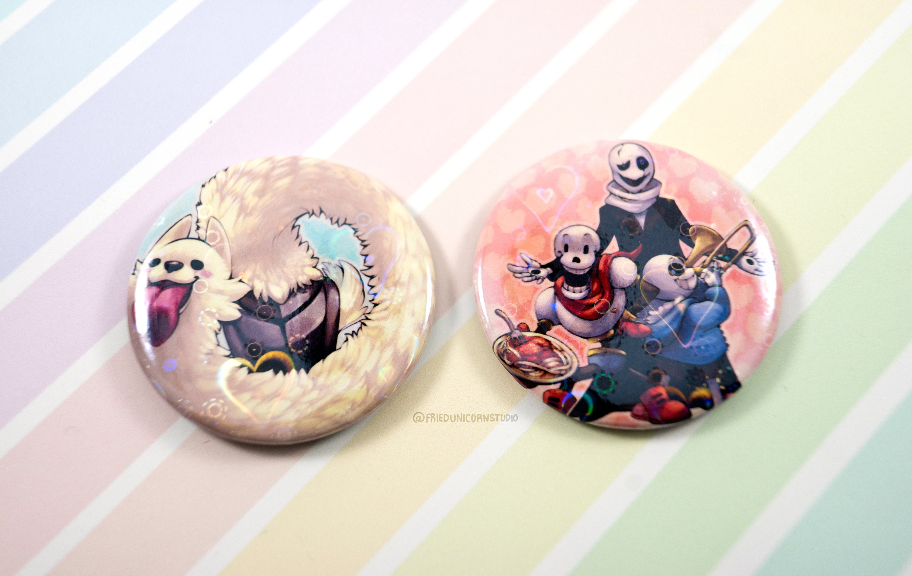 Undertale Deltarune Holo Pinback Buttons Asriel Flowey Frisk - Etsy