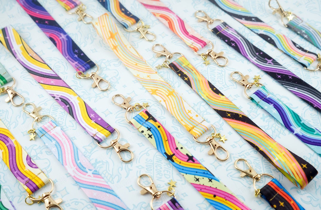 Handmade LGBTQIA+ Queer Pride Flag Wristlet Lanyards Custom Options ...