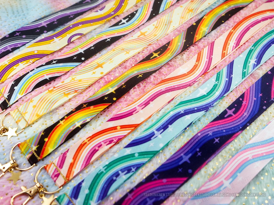 Handmade LGBTQIA+ Queer Pride Flag Lanyards Full Length Custom Options ...