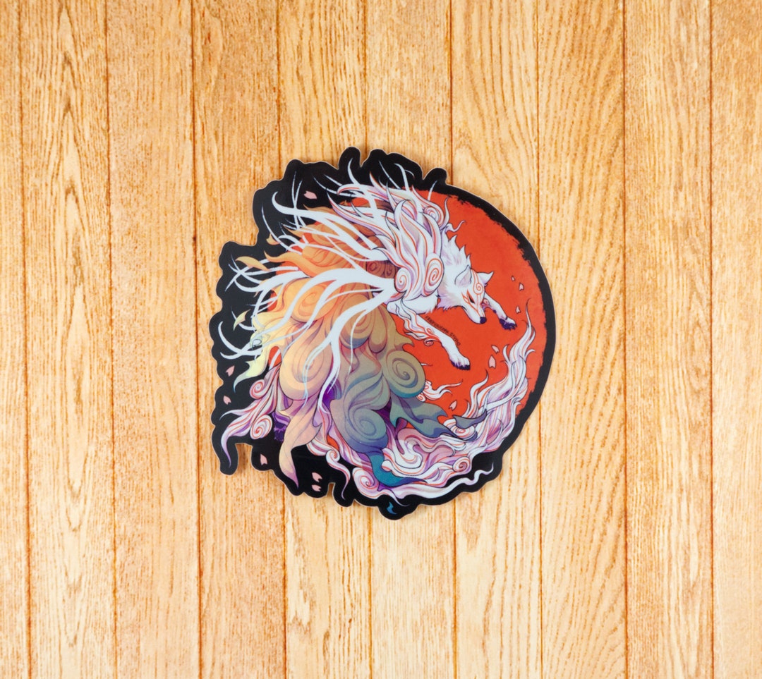 Okami Shiranui Sticker Solar Flare Sunset Holographic Vinyl (3.5 X 3.7 ...