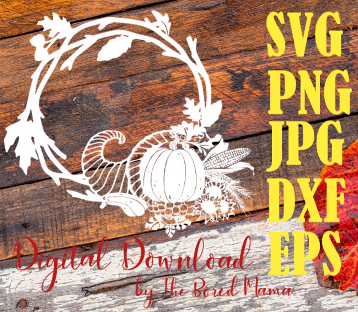 Fall Wreath Svg, Thankful Svg, Fall SVG Bundle, Cornucopia Svg, Harvest ...