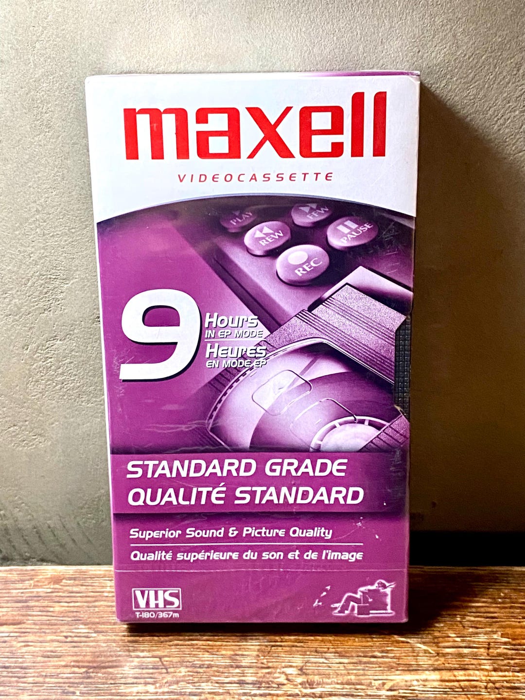 Vintage Maxell VHS T-180 Videocassette • 9-hour EP/SLP • Sealed Blank ...
