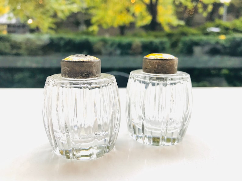 Vintage Sterling Enamel Meka Denmark Salt and Pepper Shaker Set Yellow ...