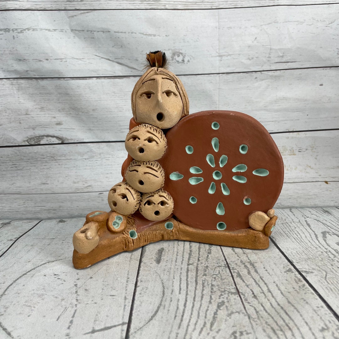 Cheyenne Jim Navajo Native American Storyteller Art Pottery Sculpture ...