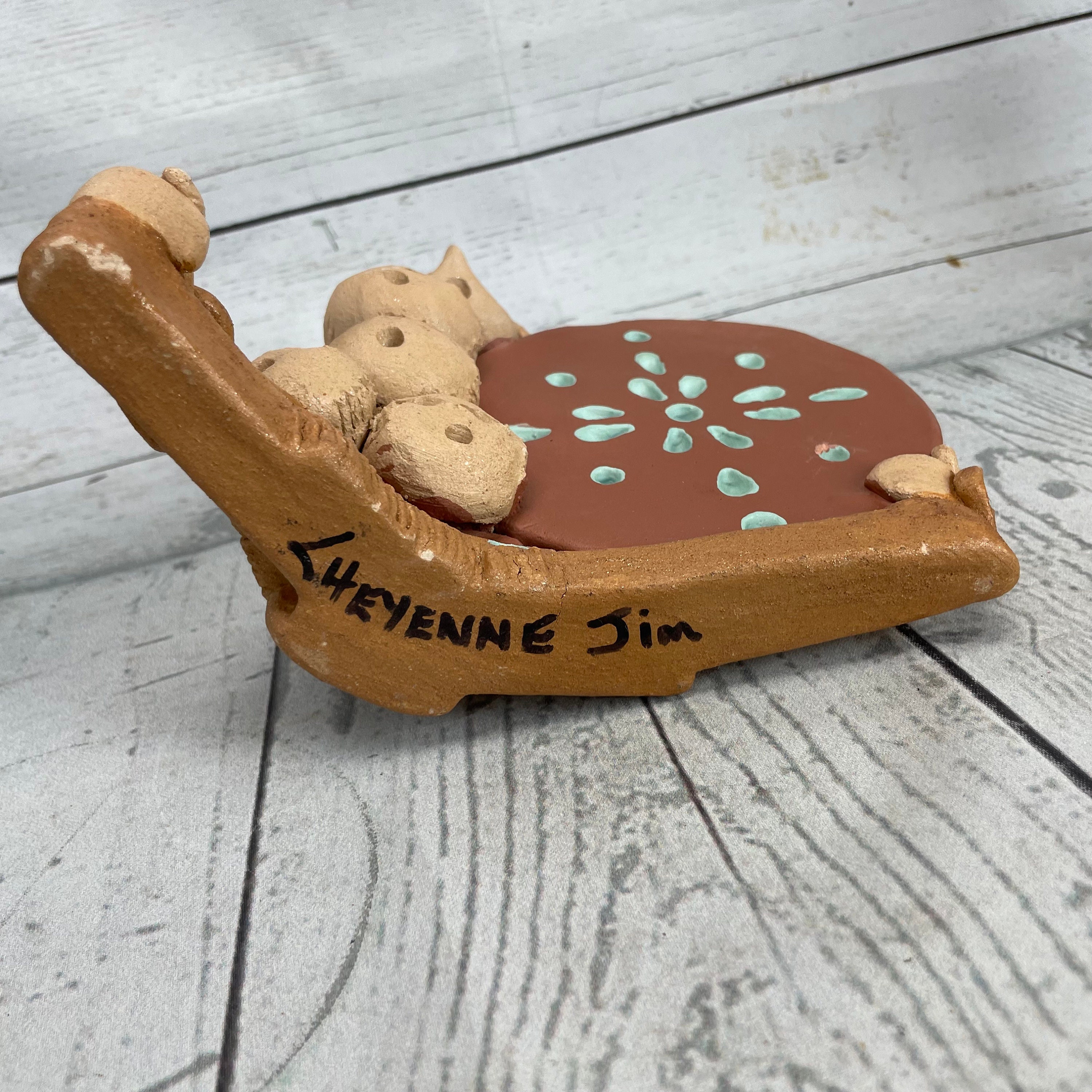 Cheyenne Jim Navajo Native American Storyteller Art Pottery Sculpture ...