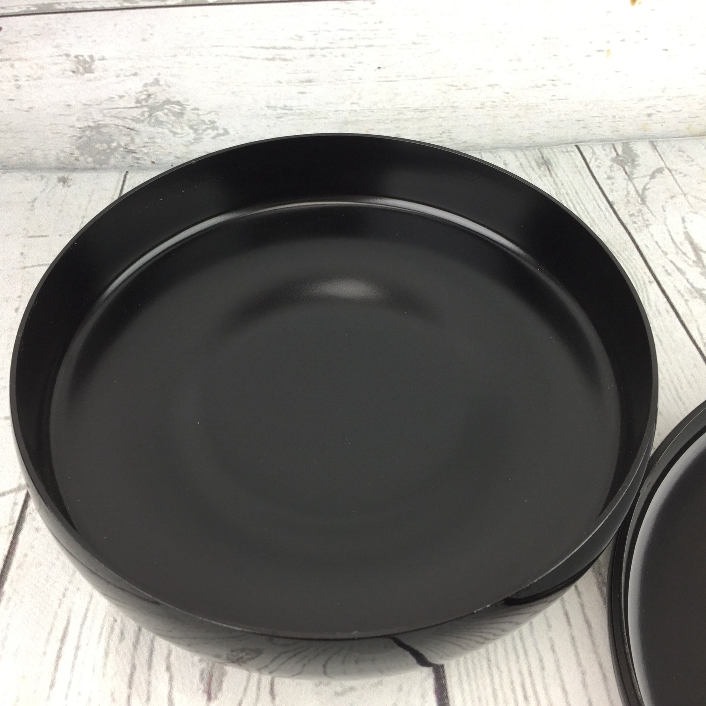 Vtg Shirokiya Lacquer Otagiri Box Round Black Japanese - Etsy