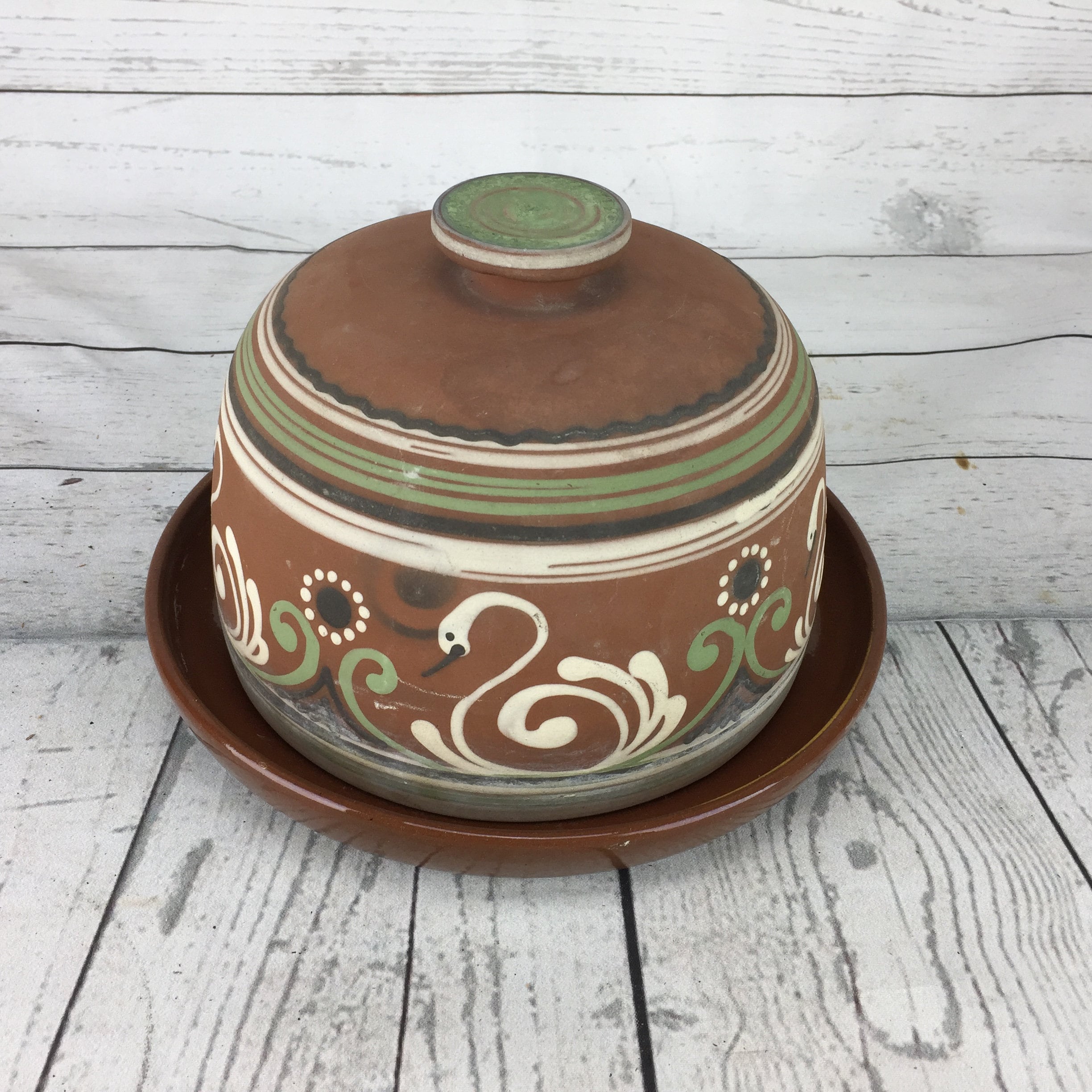 VTG Ceramic Pottery Cheese Plate Butter Dish With Cover Dome - Etsy UK