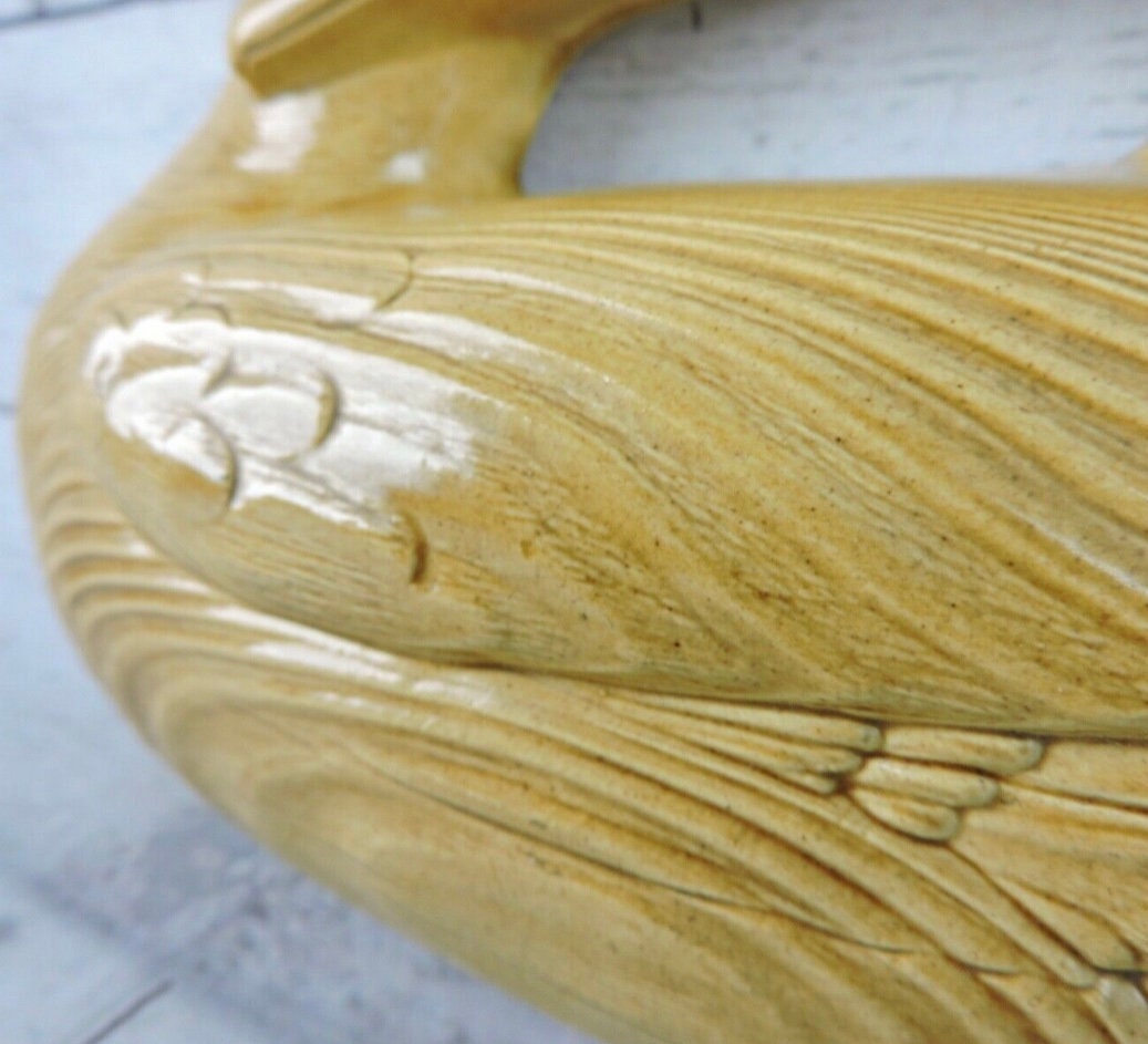 Ceramic Duck Wall Hanging Wood Grain Textured Wall Hanging Man Cave ...
