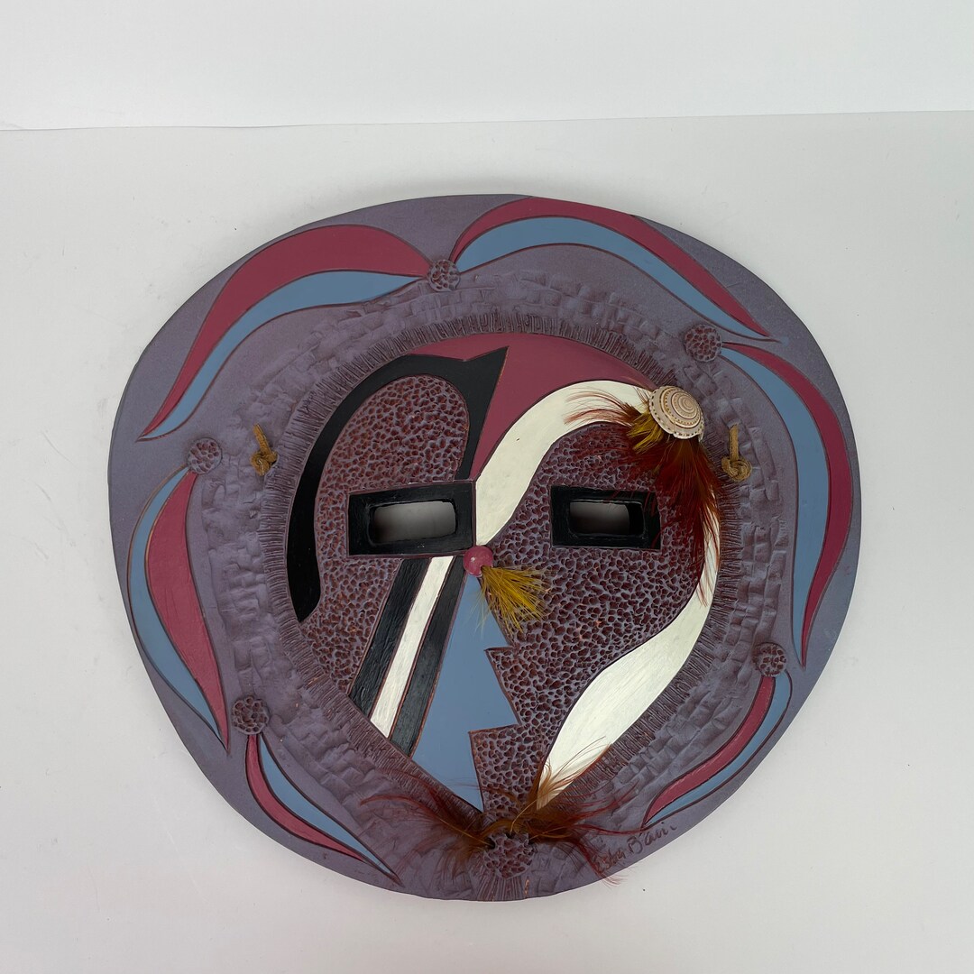 Esta Bain Pottery Native American Terracotta Mask Sculpture Wall ...