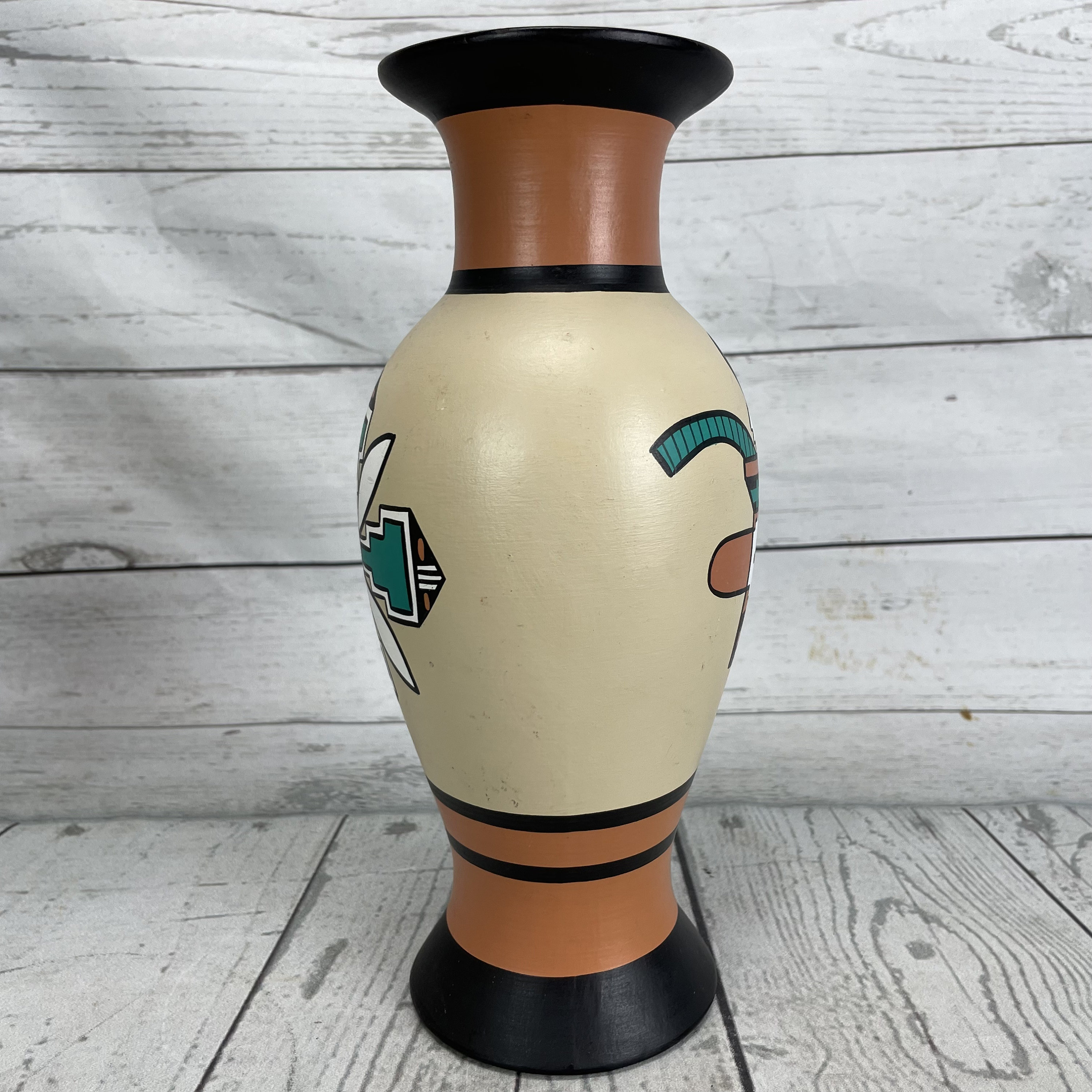 Native American Hand Painted Pottery Vase Kopa Snow Mask 124 Signed ...