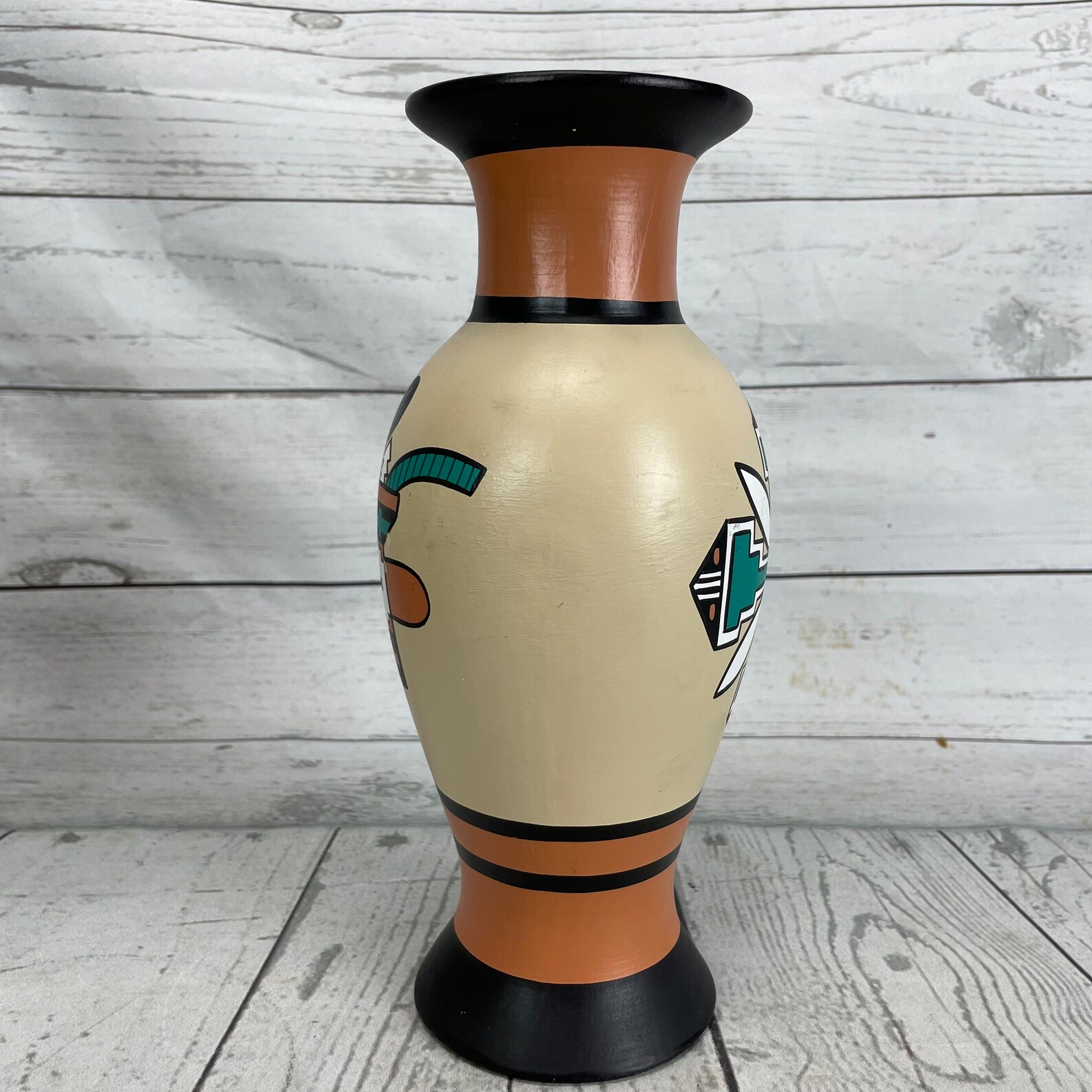 Native American Hand Painted Pottery Vase Kopa Snow Mask 124 Signed ...