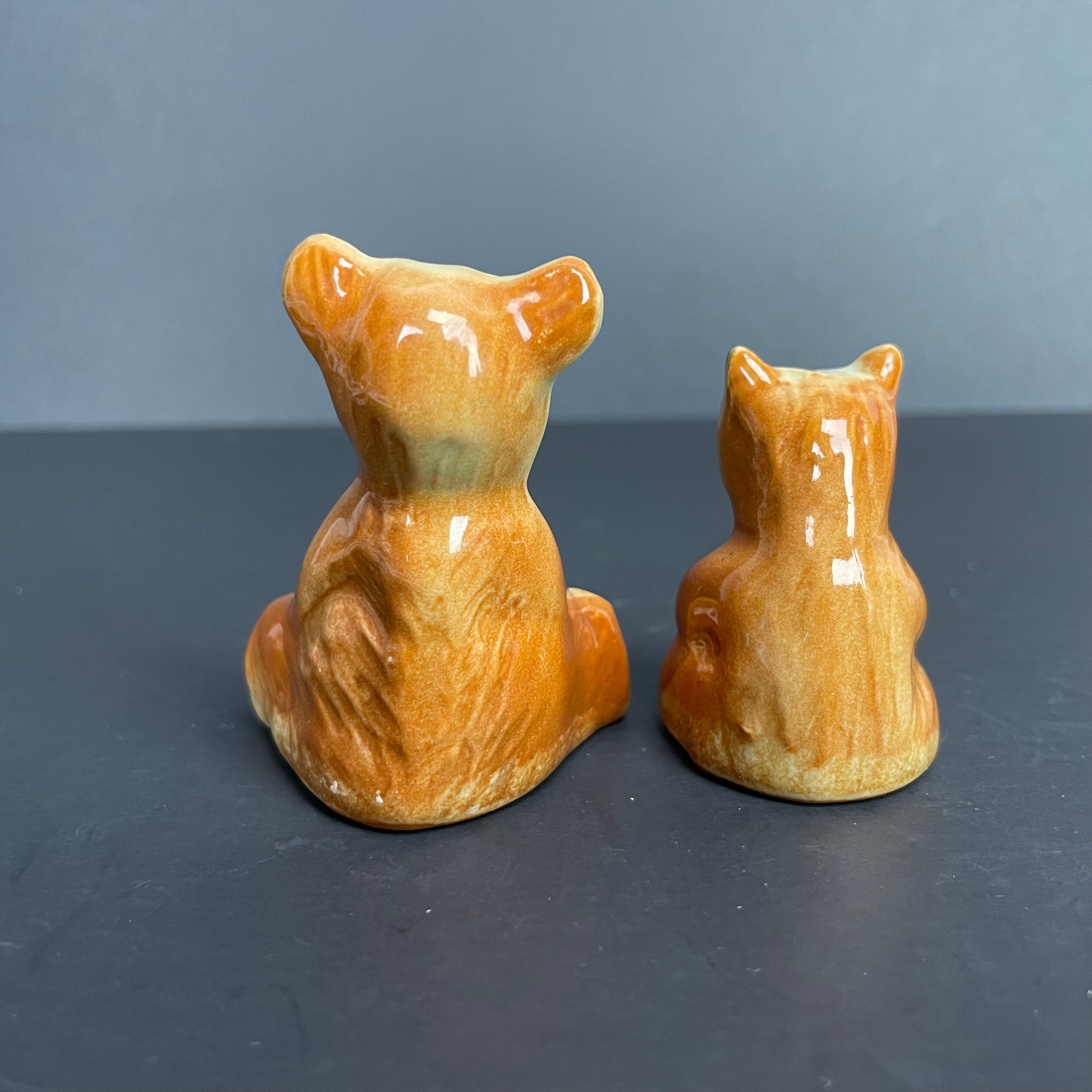 Vintage Bear With Cub Salt and Pepper Shakers Nested Bears No Stoppers ...