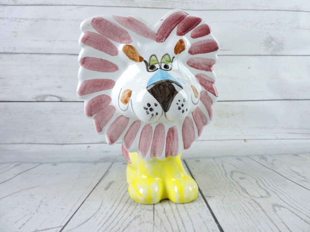 Napco Lion Bank Ceramic Hand Painted Child Gift Nursery Large Unique ...