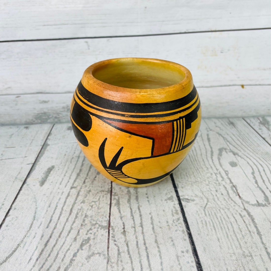 Cora P Charlie Hopi First Mesa Pottery Pot Native Polychrome Vase ...