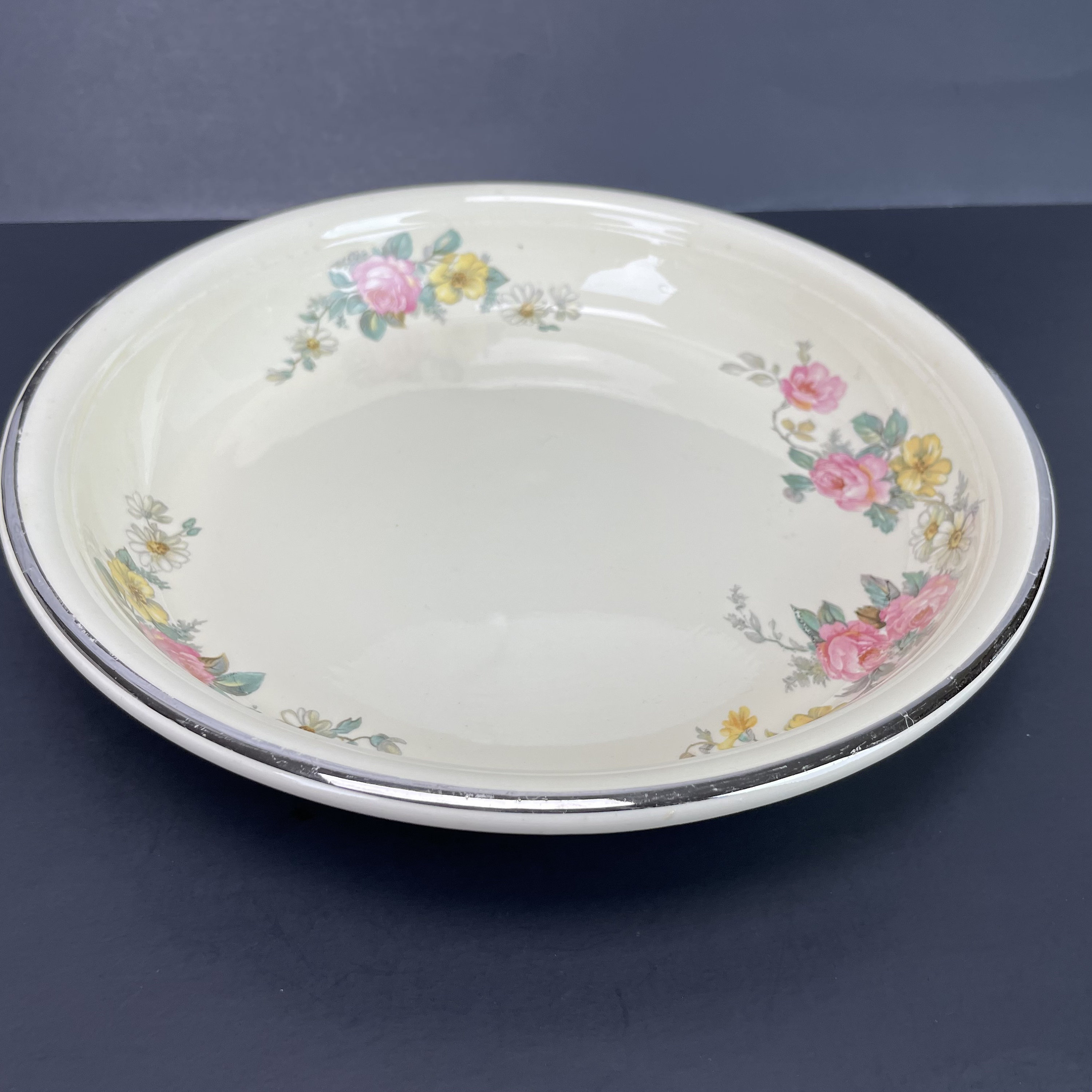 Vintage Homer Laughlin Ovenserve Pie Plate Dish Virginia Rose De Lux ...