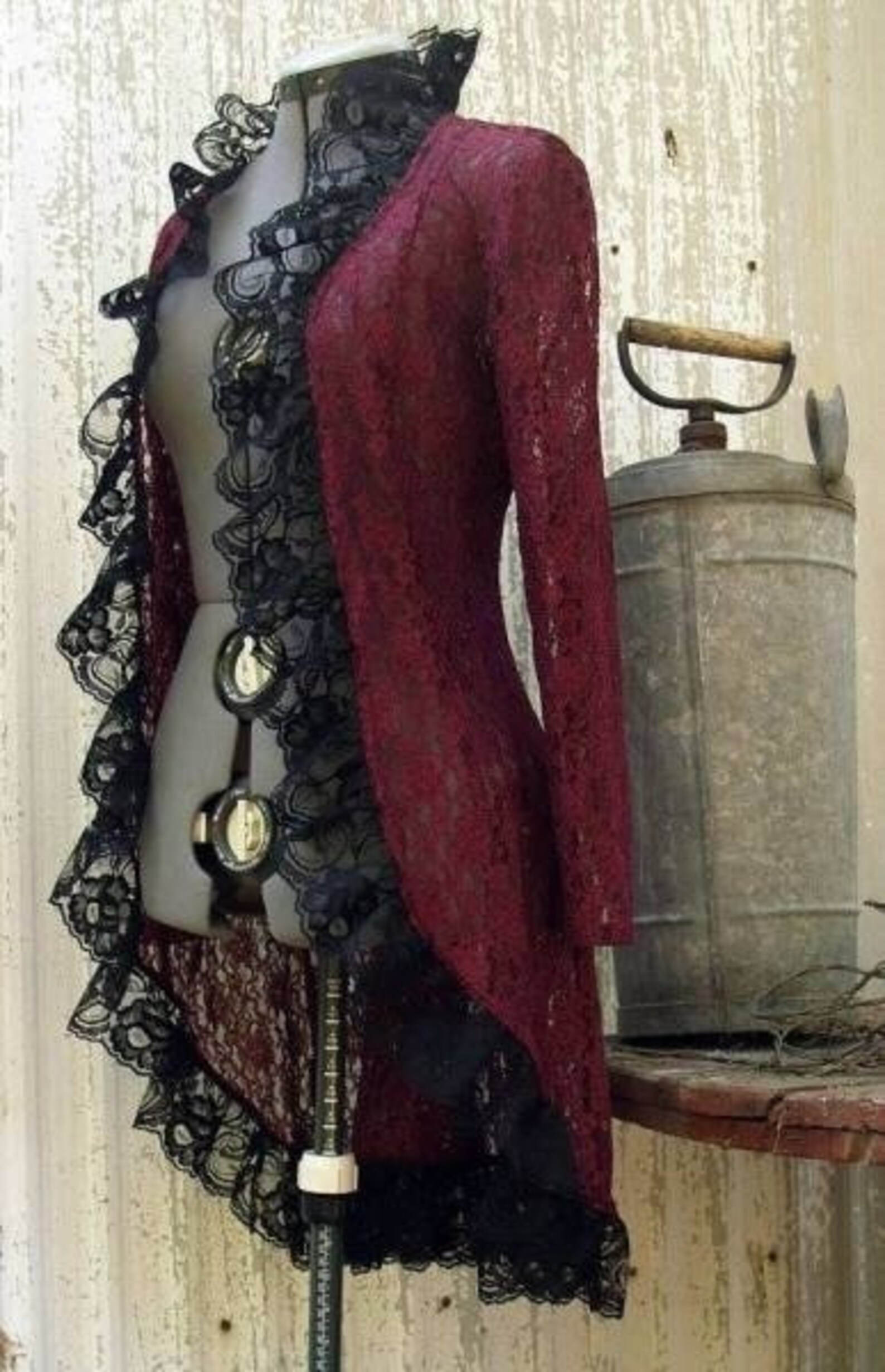 Women Pirate Jacket Medieval Gothic Overcoat Sexy Lace Long Etsy