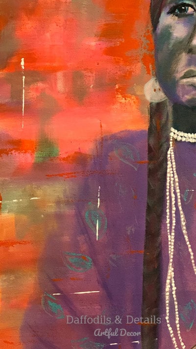 Colorful Native American Abstract Art, Portrait Painting - Etsy