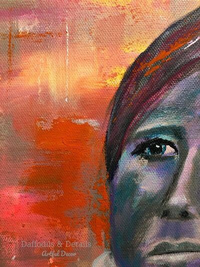 Colorful Native American Abstract Art, Portrait Painting - Etsy