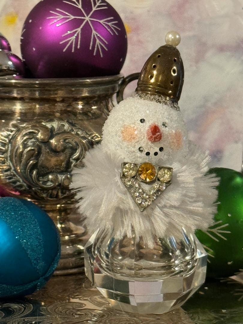 Snowman, Snow Person, Vintage Salt Shaker - Etsy