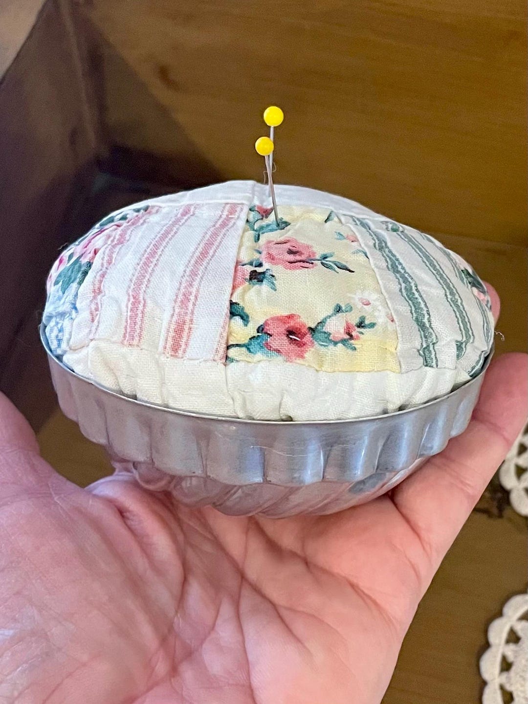 Vintage Quilt Tart Mold Pin Cushion - Etsy