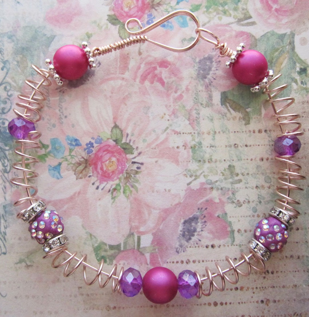 Choose Size and Colors Custom Wire Wrap Coil Stackable Bracelet With ...