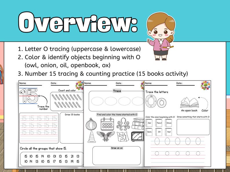 Teacher Community Helper | Classroom Theme | Letter O Tracing, Counting ...