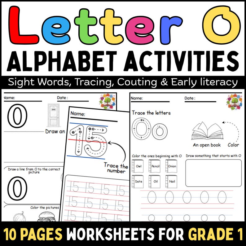 Alphabet Activities Letter O Worksheets | Tracing, Counting, Sight ...