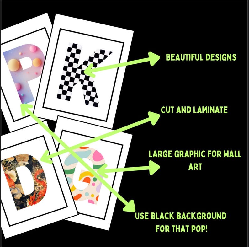 Alphabet Wall Art: Bright ABC Classroom Posters (PDF Download) - Etsy