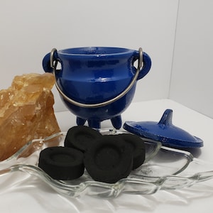 Cauldron Blue Cast Iron,ritual Tool,metaphysical Store,alter Tool ...