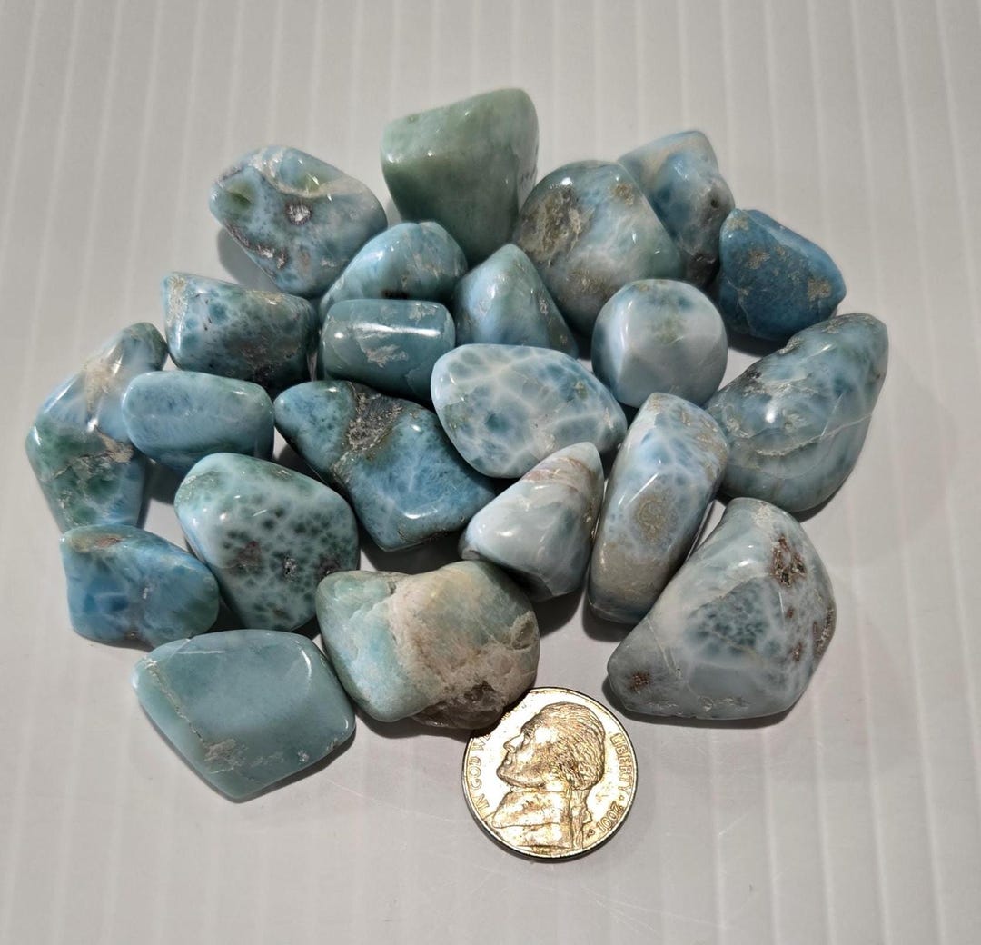 Genuine Larimar Tumbled Stones and Blue Pectolite Chips - 10g or 20g ...