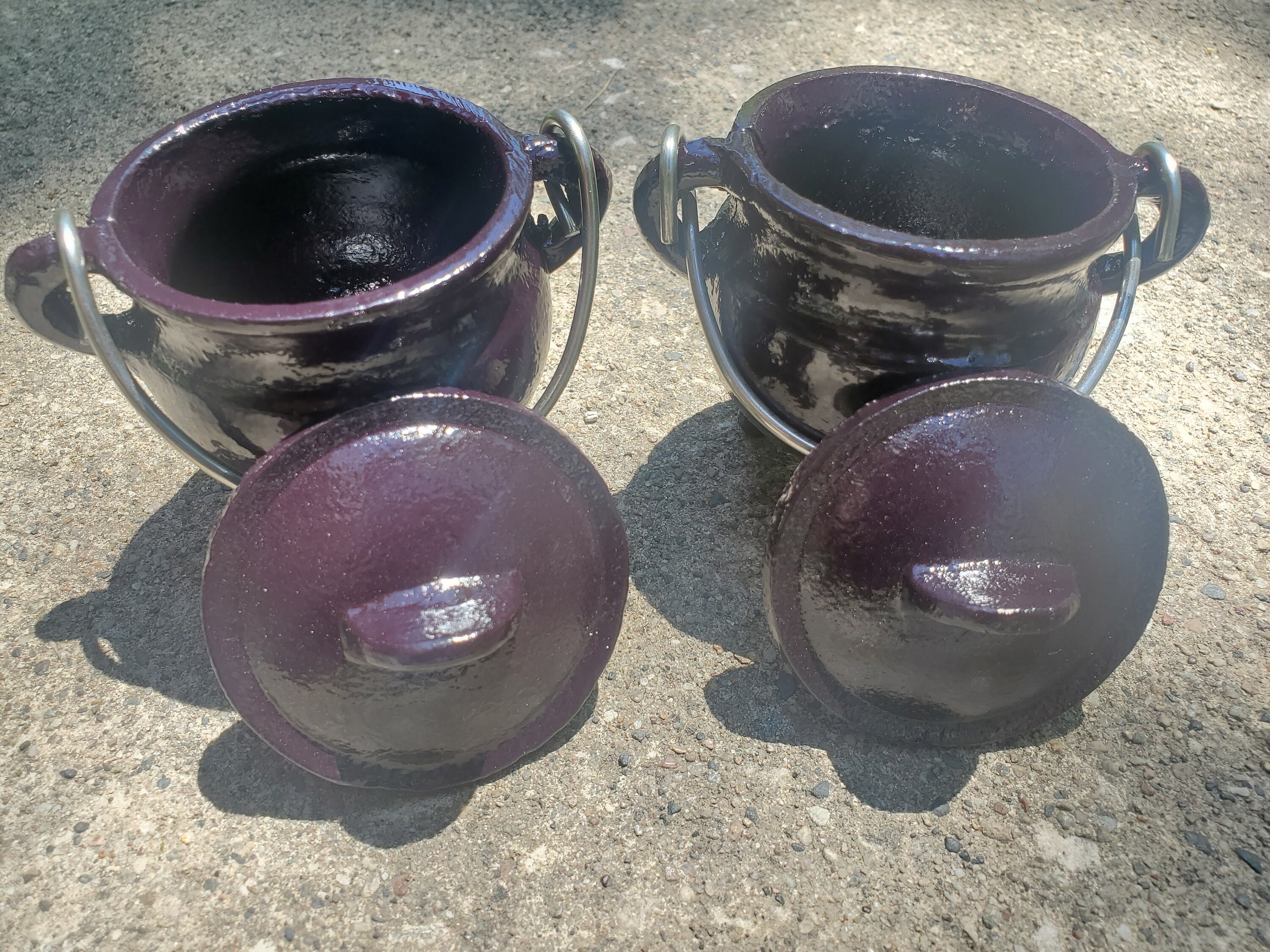 Custom Painted Cast Iron Cauldron purple Haze It - Etsy