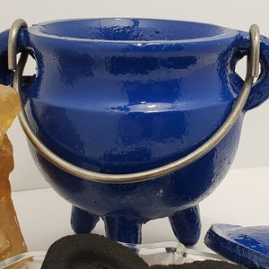 Cauldron Blue Cast Iron,ritual Tool,metaphysical Store,alter Tool ...