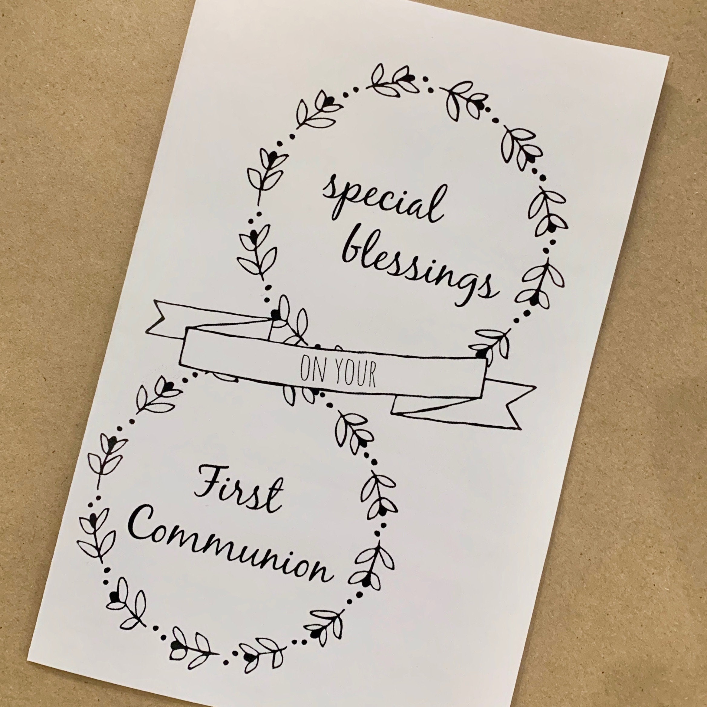 DIY First Communion Card | First Communion Gift | Print at Home | Blank ...