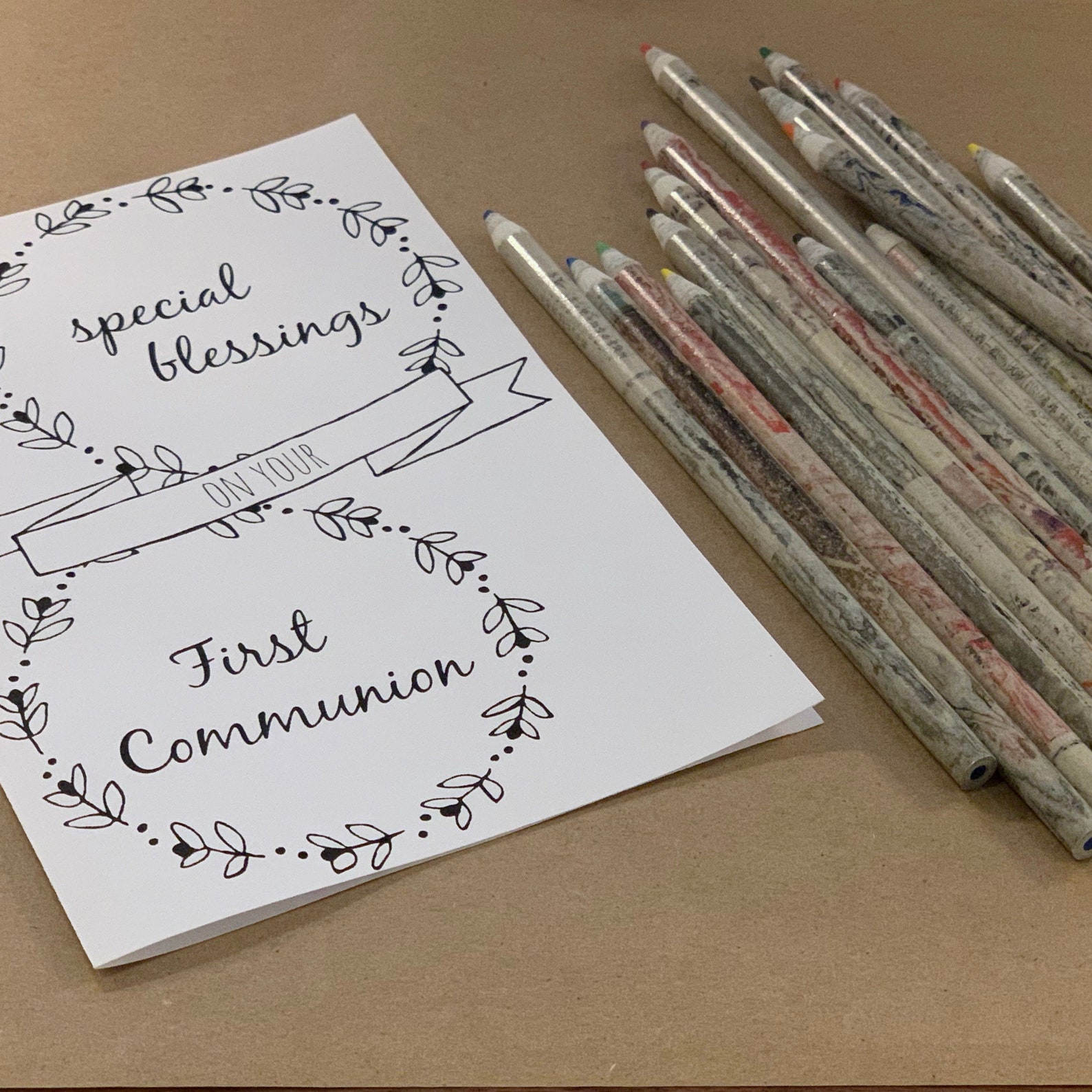 DIY First Communion Card | First Communion Gift | Print at Home | Blank ...