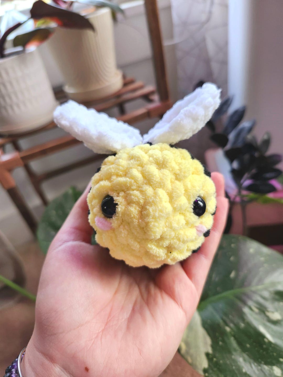 Mini Bumble Bee Plushie Crochet Bumble Bee Desk Top Bumble Bee Baby Bee ...