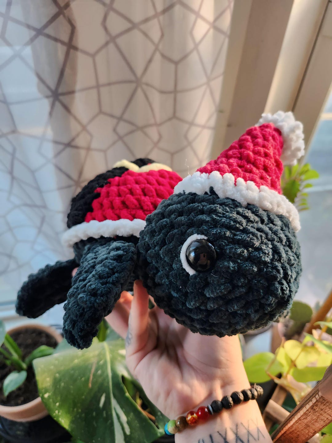 Santa Claus Turtle Crochet Santa Turtle Plushie Turtle Plushy Crochet ...