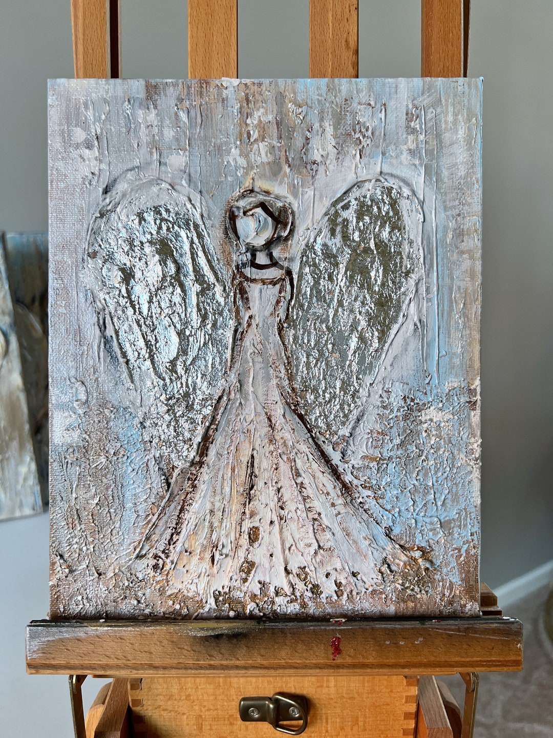 Angel Painting Angel Art Guardian Angel Angel Gift Rustic - Etsy