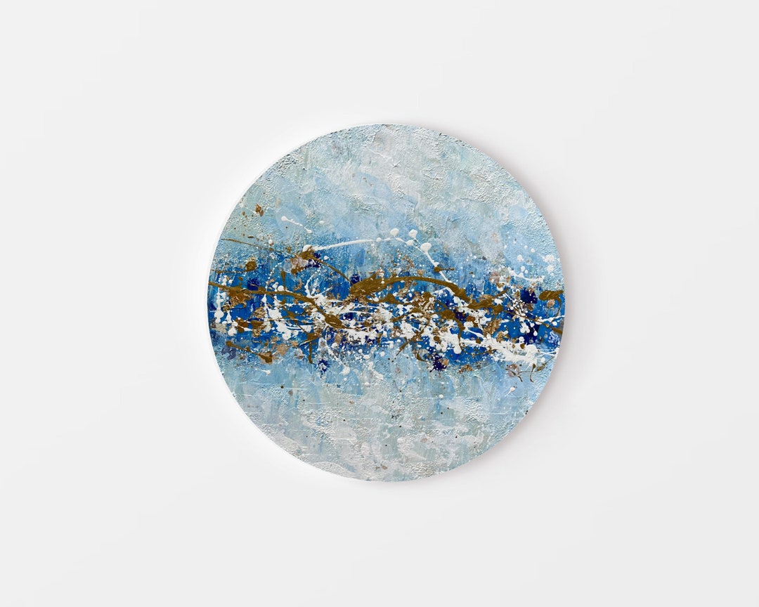 Round Original Abstract Wall Art Unique Circular Artwork - Etsy
