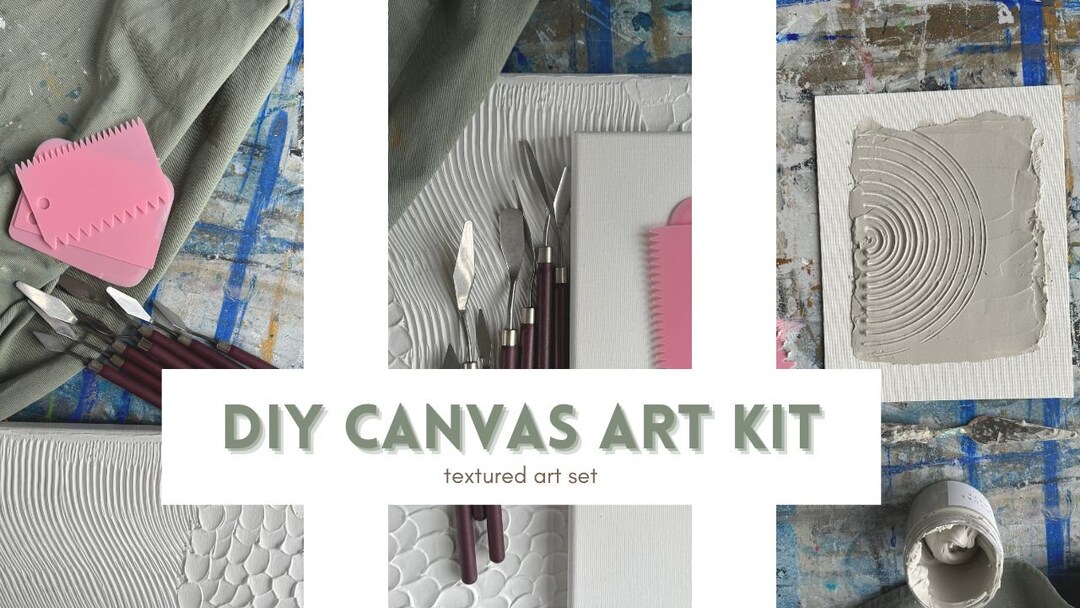 DIY Textured Art Canvas Set, Art Project, Sculpting Tools, Plaster Art ...