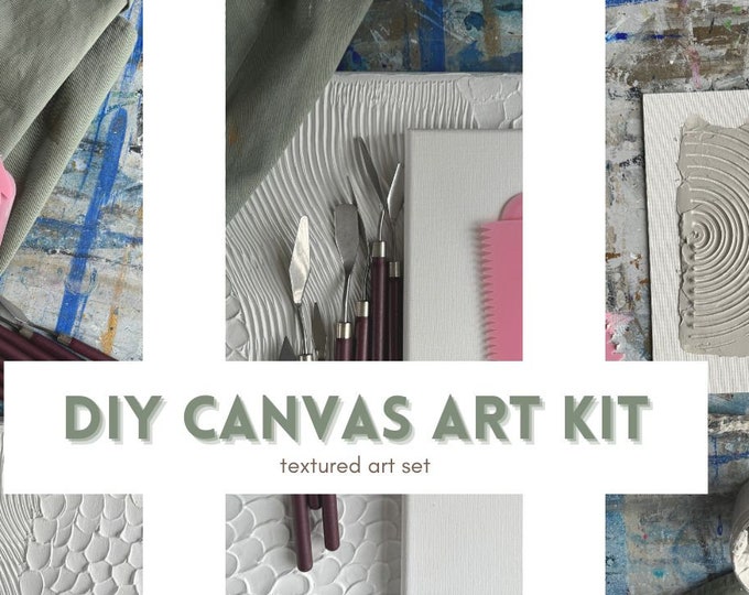 DIY Textured Art Canvas Set, Art Project, Sculpting Tools, Plaster Art ...