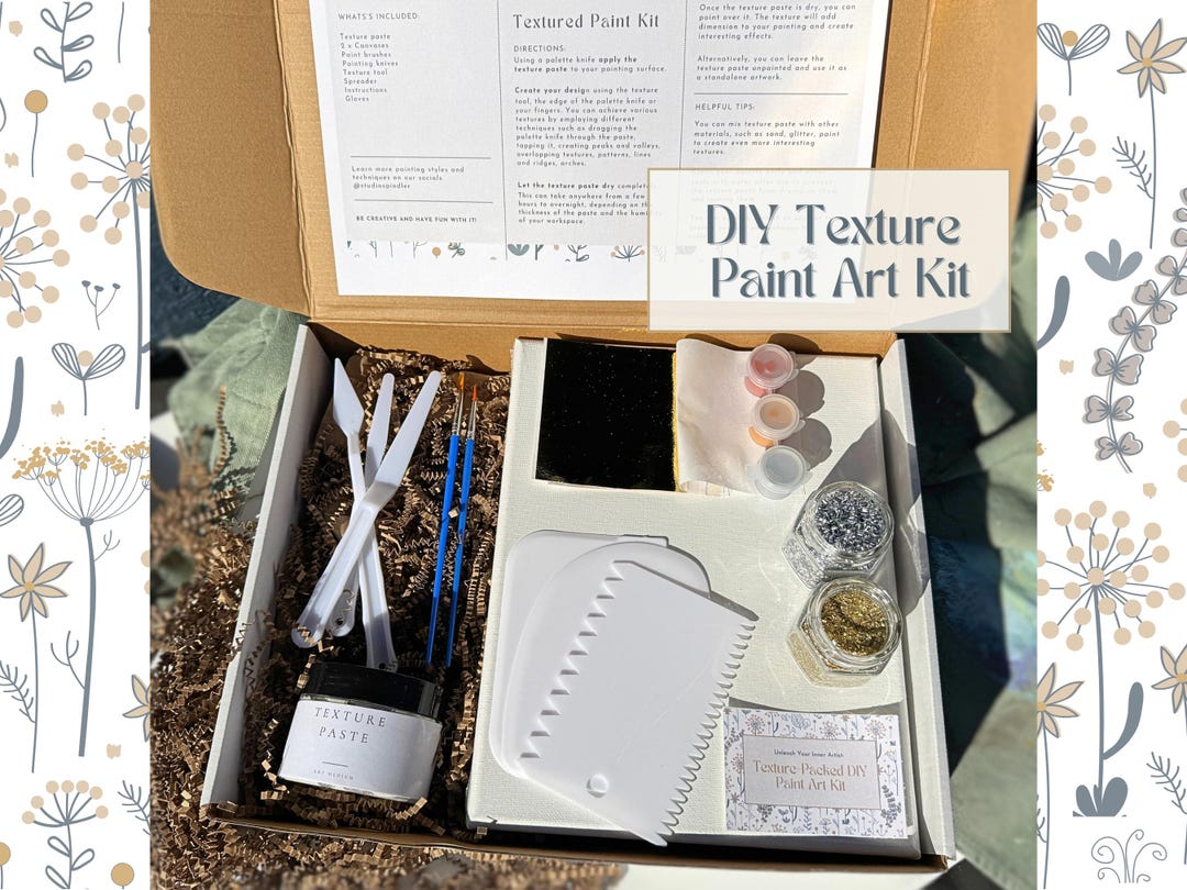 DIY Textured Art Kit, Canvas Painting Kit, Art Hobby Kit, Diy Art ...