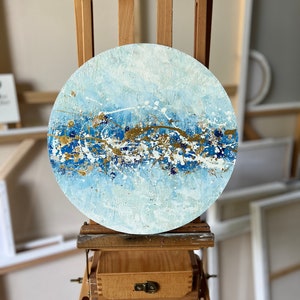 Round Original Abstract Wall Art Unique Circular Artwork - Etsy