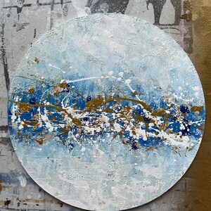 Round Original Abstract Wall Art Unique Circular Artwork - Etsy