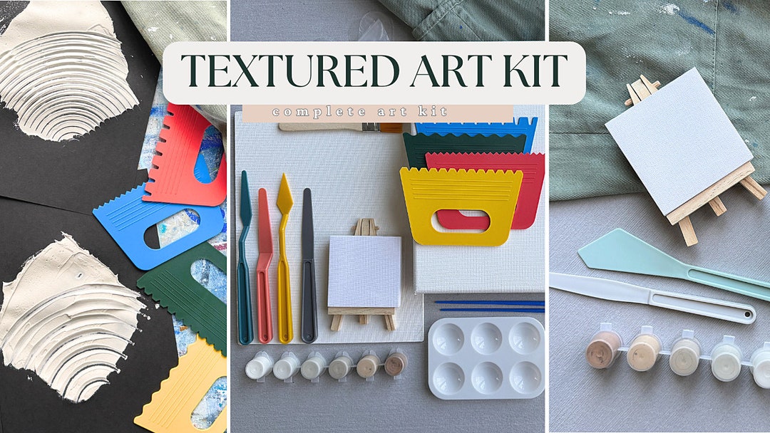 Textured Art Diy Kit, DIY Art Project, Texture Tools, Plaster Art ...