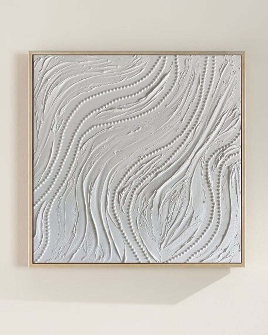 White Abstract Painting, White 3D Textured Painting, White Wall Art ...