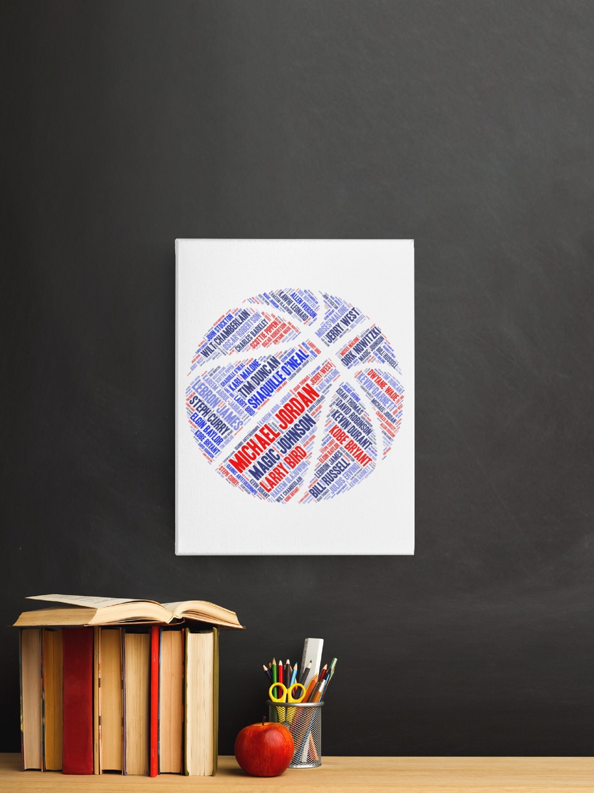 Basketball Word Art NBA Players' Names Wall Art Active - Etsy