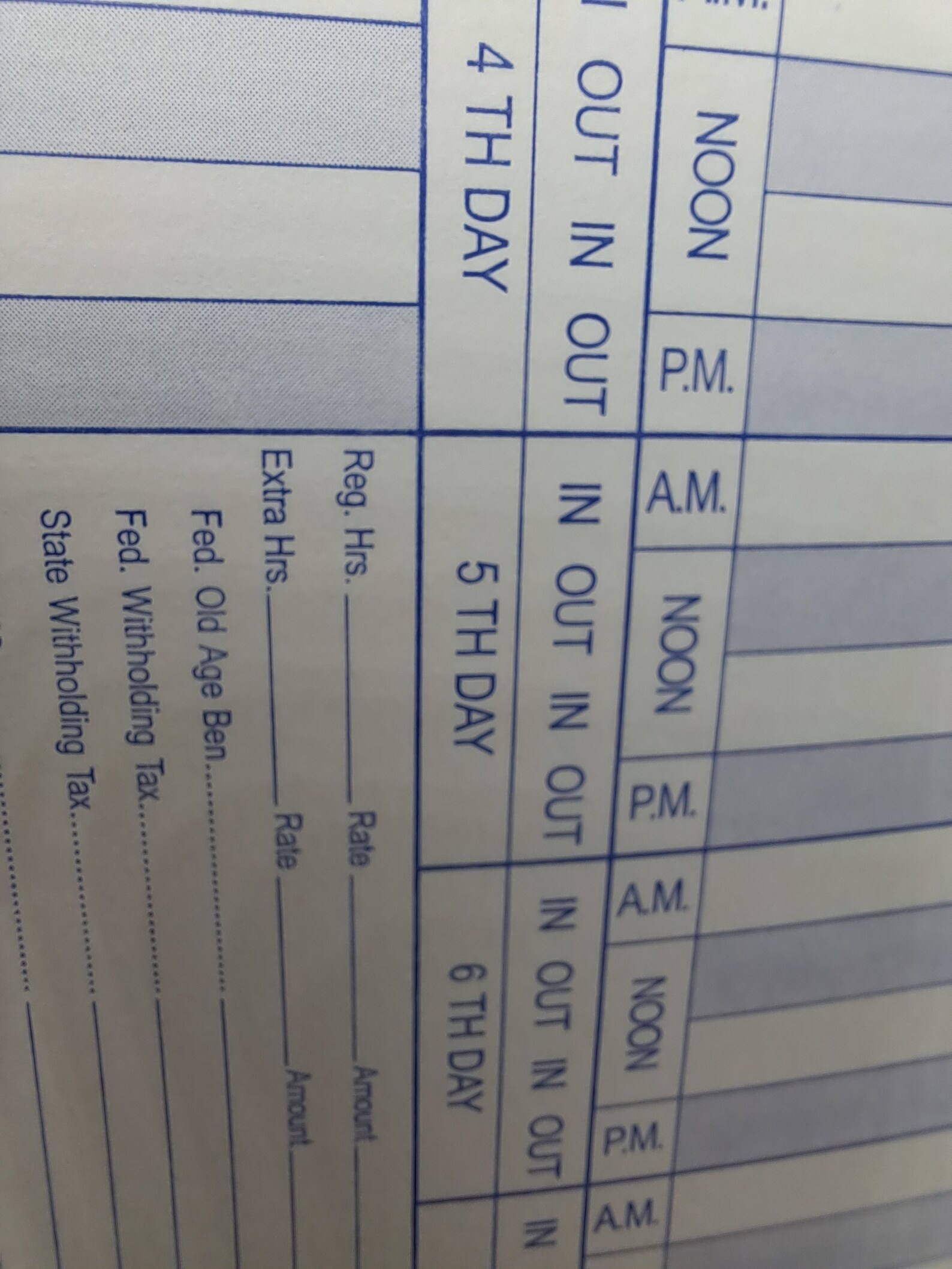 Timecard 25 Item Lot. Red Writing on One Side, Blue on the Other. Junk ...