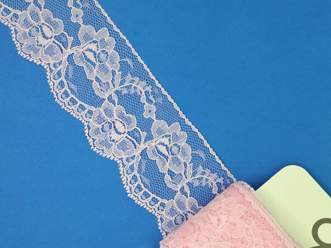 Pretty Pink Tule Lace. Eight Plus Yards of Wider Sheer Floral ...
